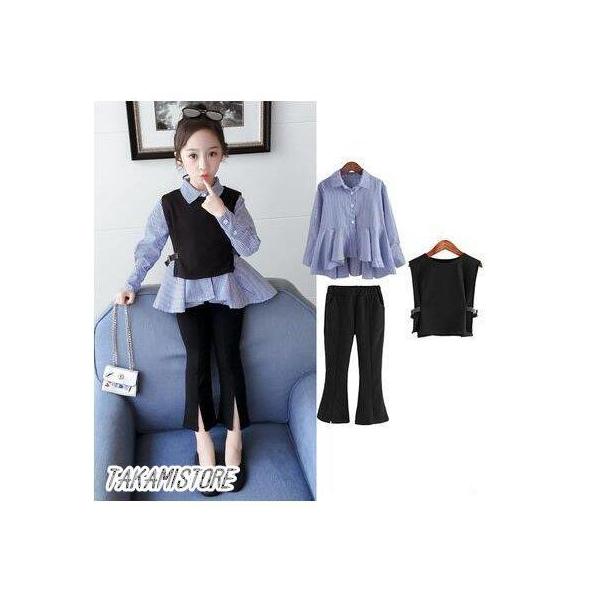 爆買 素材：ポリエステル子供服 女の子 フォーマル セットアップ ベスト 3点セット パンツスーツ キッズ ジュニア ブラウス 長袖 卒業式 入園式 結婚式 発表会●輸送上の都合上、商品に多少の傷、汚れ等が付く場合がございます。●モニター画...