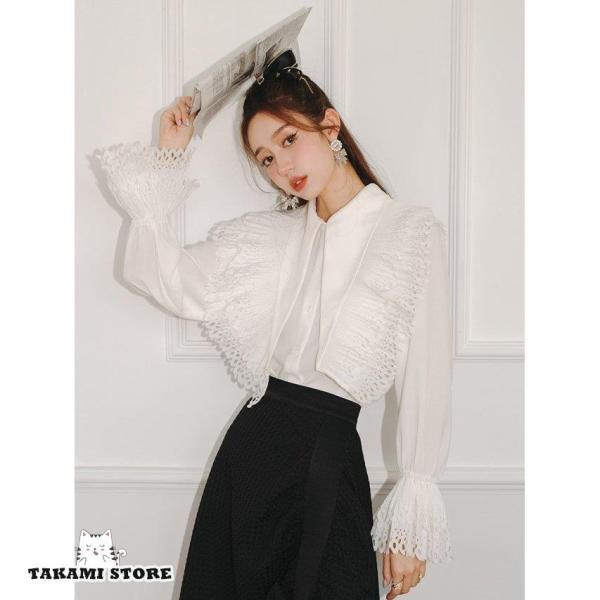 爆買 ● 商品名 ● 春物 秋物 フリルブラウス ビッグカラーブラウス 白 ブラウス 長袖 レディース トップス 秋 春 シャツブラウス フリル袖 レース 春秋 個性的 白シャツ 長袖ブラウス 韓国 ファッション ゆったり ガーリー 可愛い...