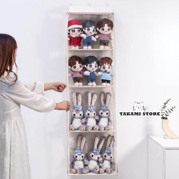 爆買 素材】耐久性のあるフェルト素材を使用し、耐荷重性に優れ、防水性のあるポケットです。（本製品にぬいぐるみは含まれません。）【寸法】 4段：横幅40.5cmｘ奥行11cmｘ高さ130cm 5段：横幅50.5cmｘ奥行11cmｘ高さ156c...