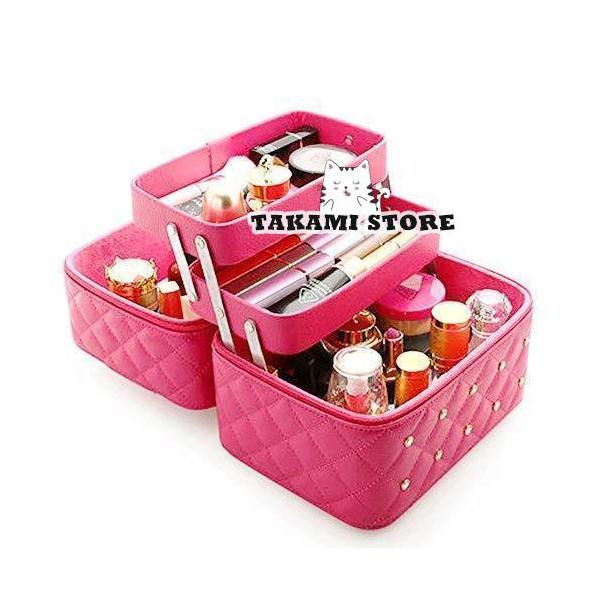 爆買 商品サイズ: 幅250mm 奥行190mm 高さ210mmいつもの持ち物キレイにまとめて一目瞭然！毎日使う大切なものをまとめて収納。外出や旅行の際そして、簡単に自分の化粧品を運ぶことができます！３段タイプ、大容量、防水素材（PU)、携帯便利