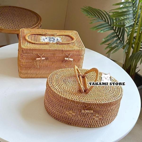 爆買 手作 藤編 収納 茶箱 収納ボックス 茶器 茶道具 工芸品