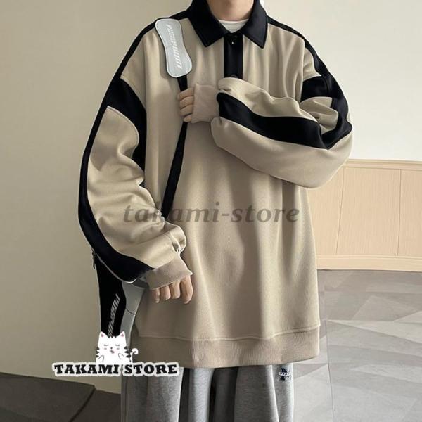 爆買 トレーナー 無地 メンズ 秋服 スウェット 切り替え トップス カジュアル プルオーバー おしゃれ コーデ シンプル 【品　番】yiyang10【カラー】ホワイト、ブラック、コーヒー【サイズ】L、XL、2XL【素　材】ポリエステル