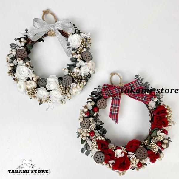 爆買 直径（外径）：約35cm/40cm/50cm/60cm 18cm*1=クリスマスリース本体*118cm*2=クリスマスリース本体*2大切な人と共にクリスマスをお楽しみください。◎【リアルに見える】春の花の花輪は、人工の牡丹、バラ、牡丹...