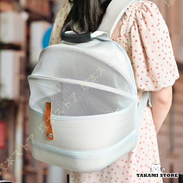 爆買 ペットキャリーバッグ 猫キャリー 犬猫兼用 宇宙船カプセル型 犬リュックサック 旅行ペットバッグ 透明 顔出し 通気性 大容量 耐久性 安全性 ◆サイズ：31*26*40CM（猫：推奨体重7.5kg以下）◆推薦ペット種類：猫?小型犬?...