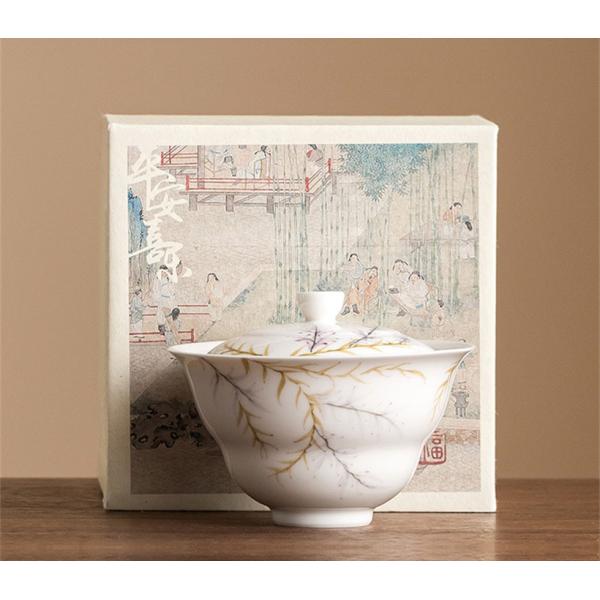 【素材】セラミック【サイズ】蓋碗：口径約9.3m   高さ約7cm 容量約136ml ・出来る限り実物に近いお色で画像を掲載しておりますが、ＰＣモニターなどの環境等により、若干異なる場合がございます。予めご了承ください。・実際の製品は、天候...