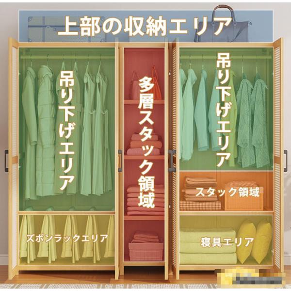 扉付きのクローゼット：通気性抜群のプラスチックラタン製の扉で、衣類や布団などが湿気るのを防ぎます環境にやさしい天然竹：天然竹を使用し、軽量で美しく、スペースを取らず、部屋にワードローブとして最適です。一般の素材とは異なり、竹製品は無臭であり...