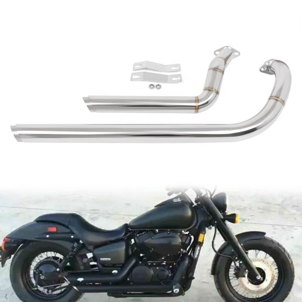オートバイの排気管マフラー、ホンダシャドウVT750 VT400 スピリット750ファントム750エアロ750 VT750C VT750 C2 VT750C2B VT750DCオートバイの排気マフラー材質: ステンレス鋼パッケージ付属:1 ...