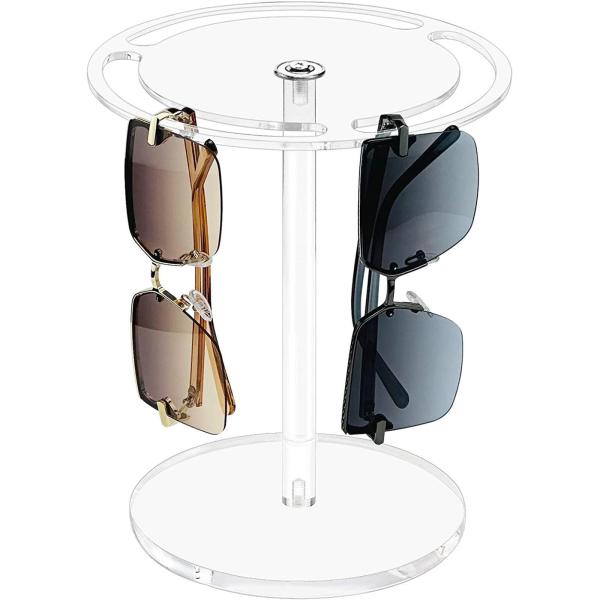 製品名称：メガネスタンド 製品サイズ：20*20*16cm 製品重量：0.4kg 梱包サイズ：22*22*3.5cm 適用範囲： 自宅：メガネコレクションを整理するために自宅で使用することができます。サングラスやメガネを手軽に選択し、使いや...