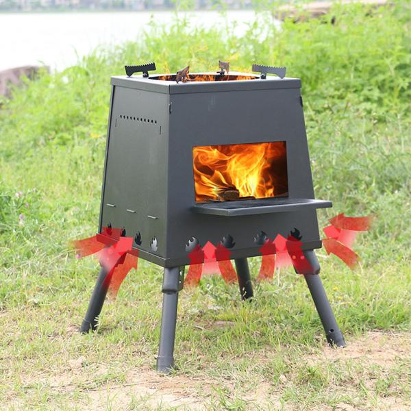 【優れた性能】薪ストーブの各パーツは、実用性、耐久性、携帯性を重視して設計されています。 開口部は薪を追加しやすい大きさに設計されており、火を絶やさないように工夫されています。 パーツはとても簡単に組み立てることができ、クッカーに安定した面...