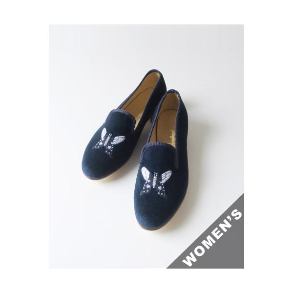 ブロードランド スリッパ シューズ Broadland SLIPPERS レディース Victoria Slipper Embroidered Velvet  - WOMEN'S ビクトリアスリッパ ベルベット BL-07 送料無料