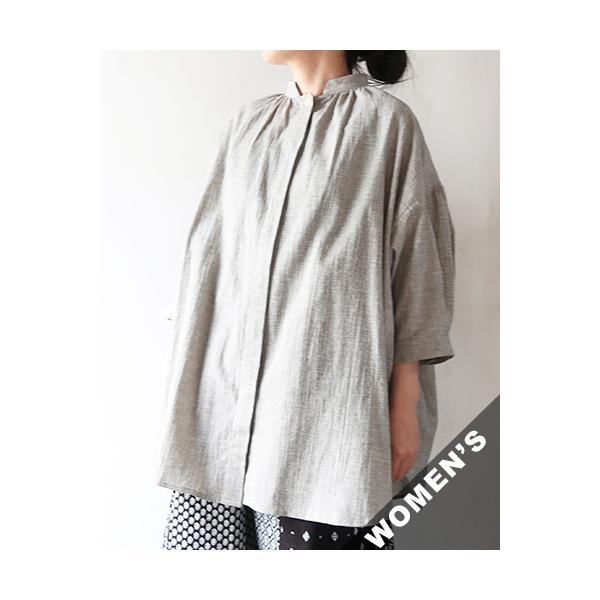 コムアーチ ブラウス comm.arch. レディース Antique Check Fly-Front Blouse コットンリネン フライフロントブラウス COMMARCH-BL2 送料無料