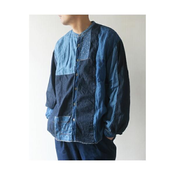 KAPITAL キャピタル シャツ メンズ 綿×リネン IDGパッチワーク KAPITAL キャピタル シャツ メンズ 綿×リネン IDGパッチワーク