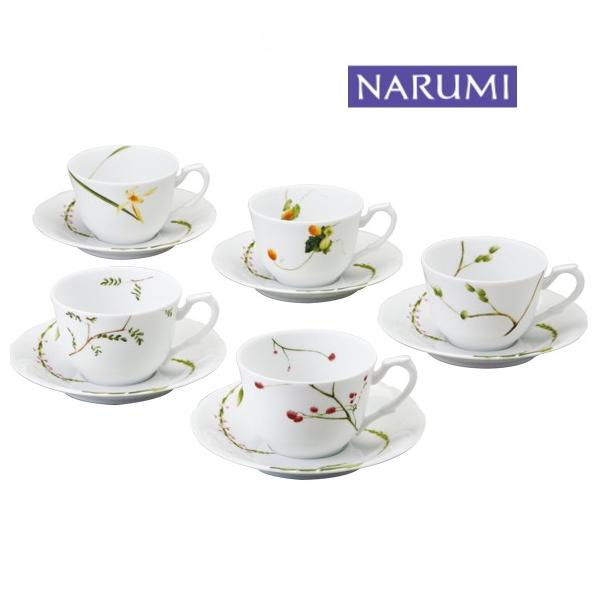 ＮＡＲＵＭＩ【ナルミ】里花暦（さとはなごよみ）ティーコーヒー兼用カップ＆ソーサー５客セット(絵変わり)サイズ容量：260cc パッケージ：270-355-105mm セット内容ティーコーヒー兼用カップ&amp;ソーサー 260cc×5 原産...