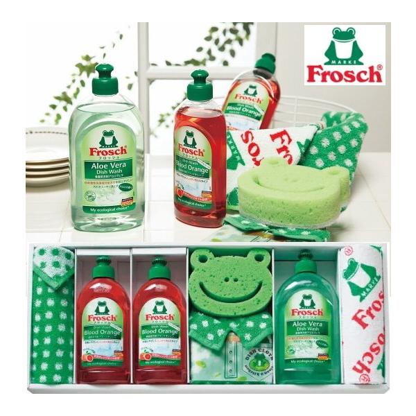 Frosch　フロッシュキッチン洗剤ギフト環境と手肌に優しい食器洗剤・フロッシュ。●生分解性が良いヤシ油由来の洗浄成分を使用し、エコでありながら洗浄力も持つ「フロッシュ」。フロッシュのカエルのマークは、ただ愛らしいだけではなく「次世代にカエ...