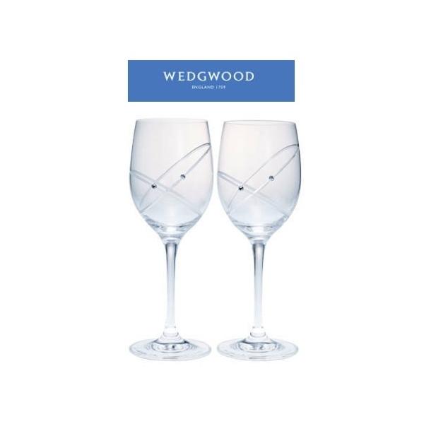 WEDGWOOD　ウェッジウッドプロミシス　ウィズ ディスリング ペアワイングラス 2粒の煌くクリスタル ストーンがデザインを引き立てる、「プロミシス」。“ウィズディスリング”は、2つのリングが重なり合うデザインで、結婚式での2人の神聖な誓...