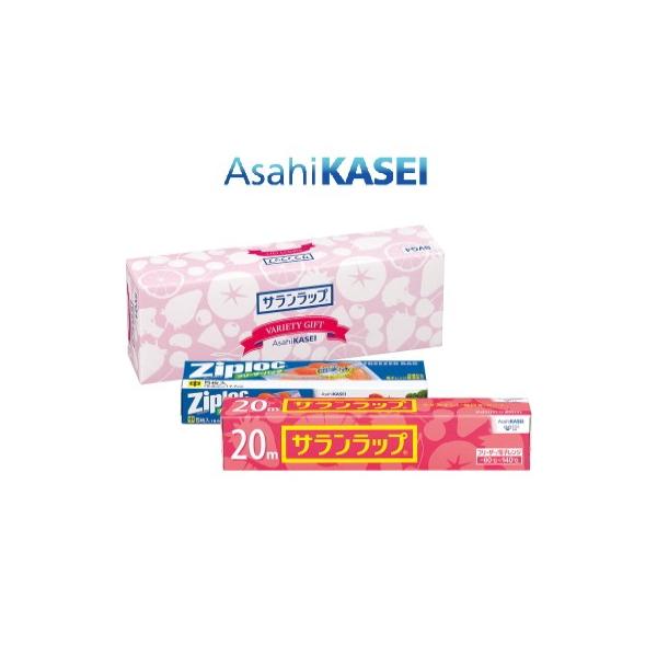 初盆・新盆ご利用の方返品できる商品です旭化成 サランラップバラエティギフト SVG4Aセット内容  サランラップ（約２２ｃｍ×２０ｍ）、ジップロックフリーザーバッグ（中５枚入）×各１個  材質  ポリ塩化ビニリデン、ポリエチレン箱サイズ  ...