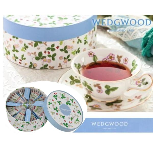 WEDGWOOD ウェッジウッド紅茶ワイルドストロベリー ティーバッグセット ウェッジウッドの代表パターン「ワイルド ストロベリー」の円柱パッケージに入った4種類のアソートティーバッグ。その日の気分に合わせて楽しめます。・ブレックファスト・...
