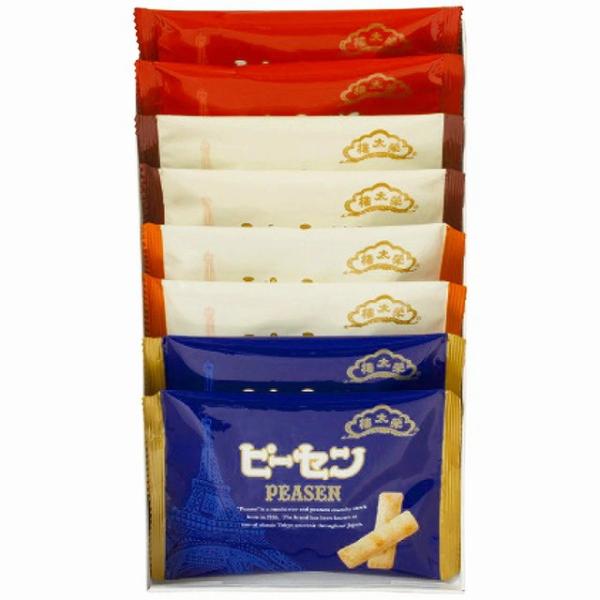 榮太樓總本鋪　ピーセン8袋入国産の餅米を使い、榮太樓独自の製法で素材の風味豊かに仕上げました。ピーナッツ・海老うまくち・黒胡椒味・チーズ味と種類も多彩。サクッとした食感で、出来立て感のある香ばしさをお楽しみいただけます。 ピーセン、海老うま...
