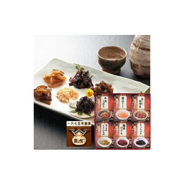 酒悦 佃煮 惣菜詰合せ 味祭(RP-30)海の幸、山の幸を散りばめた大自然の贈り物。四季折々の美味と香りを伝統の技が食卓に蘇らせた芸術品。■セット内容：牛肉ごぼう・鮭ほぐし・きゃらぶき（各55g）・鰹華けずり（35g）・あさり時雨煮（50g...