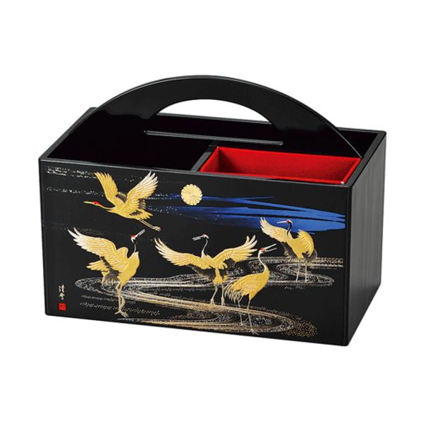 山中漆器　雅鶴　リモコンBOX 五羽の鶴が優雅に舞踊る姿の美しい逸品。職人の技術によって生み出された繊細な盛り蒔絵で、羽の一枚一枚に至るまで立体的に仕上げられています。高級感がありますので、インテリアとしても華やかな空間を演出してくれます。...