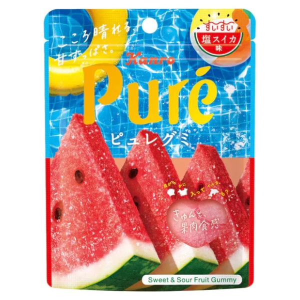 爆買 夏らしい爽やかな美味しさが楽しめるピュレグミの塩スイカ味6入×24まで１個口でお送りできます！北海道・沖縄は配送不可です。ピュレグミ スイカ ピュレグミ すいか すいかグミ スイカグミ 西瓜 グミ フルーツグミ カンロ ピュレグミ グ...