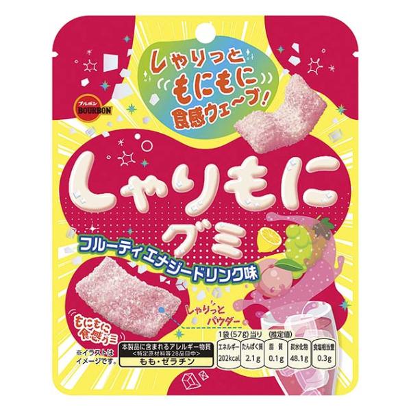 しゃりっともにもに食感ウェ〜ブ10入×12まで１個口でお送りできます！北海道・沖縄は配送不可です。しゃりもにグミエナジードリンク しゃりもに フルーティーエナジードリンク味 ドリンクグミ エナジードリンクグミ しゃりもにグミ ブルボン BO...