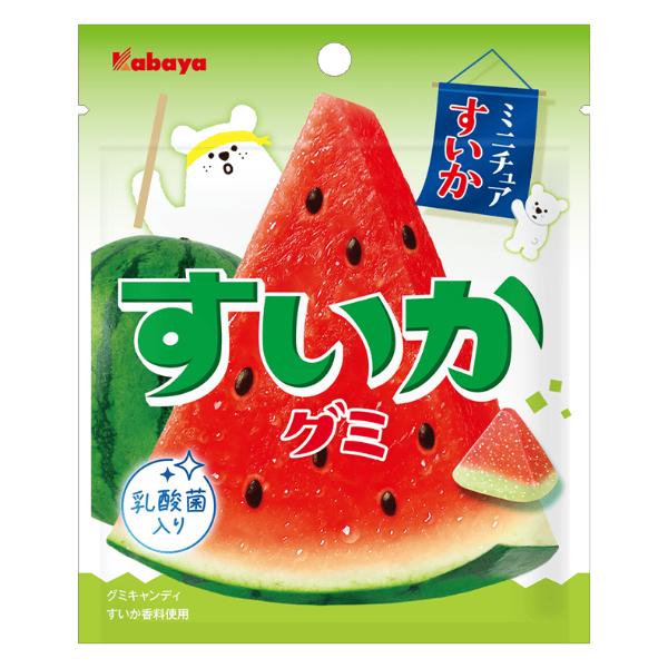 すいかの見た目をかわいらしく再現した、季節感あふれる楽しいグミです。10入×12個まで１個口でお送りできます！北海道・沖縄は配送不可です。スイカグミ すいかグミ 乳酸菌 グミ カバヤ食品 すいかグミ kabaya フルーツグミ すいか グミ...