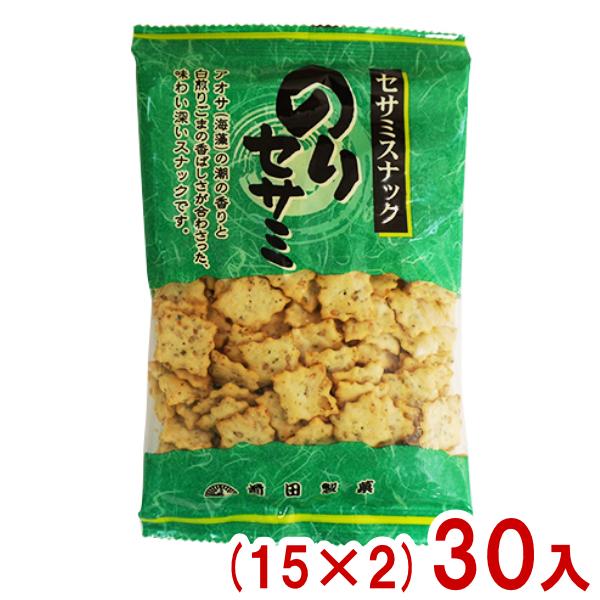 アオサ海苔の香りと、ゴマの香ばしい風味がよくマッチしたスナック東北を除く本州・四国・九州は送料無料！北海道・沖縄は配送不可、東北は別途送料200円(税別)がかかります。のりセサミスナック セサミスナック 胡麻 スナック 前田製菓 クラッカー...