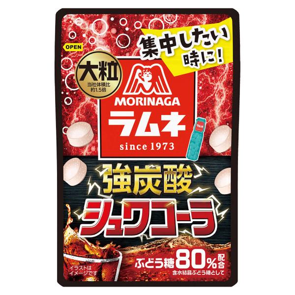 爆買 強烈なシュワシュワ感と突き抜ける味わいでリフレッシュ10入×12まで１個口の送料でお送りできます！北海道・沖縄は配送不可です。大粒ラムネ 強炭酸 シュワコーラ ラムネ 森永製菓 ラムネ 期間限定 お菓子 駄菓子 ぶどう糖 受験シーズン...