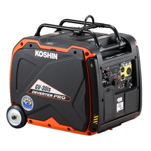 商品のポイント●工進 インバーター発電機 GV-30isです。1.クラス最高の定格出力3.0kVA2.頑丈なフレームを搭載した軽量50kgボディ3.1点吊りフック、ハンドルで抜群の積載、移動性を発揮■セルモーター、マルチメーターを搭載セルモ...