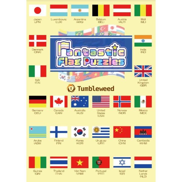 ■商品情報Fantastic Flag Puzzles!!The greatest puzzles based on the flags of the world!タンブルウィード大人気持ち帰りナゾ「国旗なぞ」の英語版です！■遊び方(1)タ...