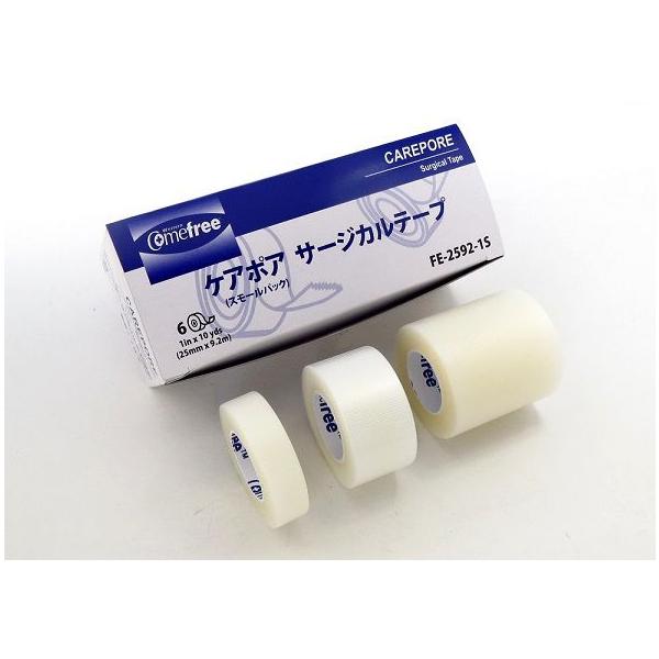 "ComeFree"Carepore Surgical Tapeカムフリー　ケアポア○ テープに切れ目があるので、縦にも横にも    手で簡単に切ることができます。主な用途- 採血後の止血綿固定- 応急的な創部のカーゼ固定- 短時間の点滴ル...