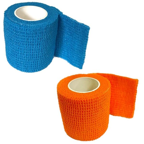 【粘着テープの使えない部位の   固定や、圧迫固定に】  ComeFreeアニマルラップ  自着性弾力包帯（混合色または単色、5cm幅）主な用途○ 毛の多いところに○ 皮膚が弱く、サージカルテープ    が使えないペット、動物に規格、色、入...