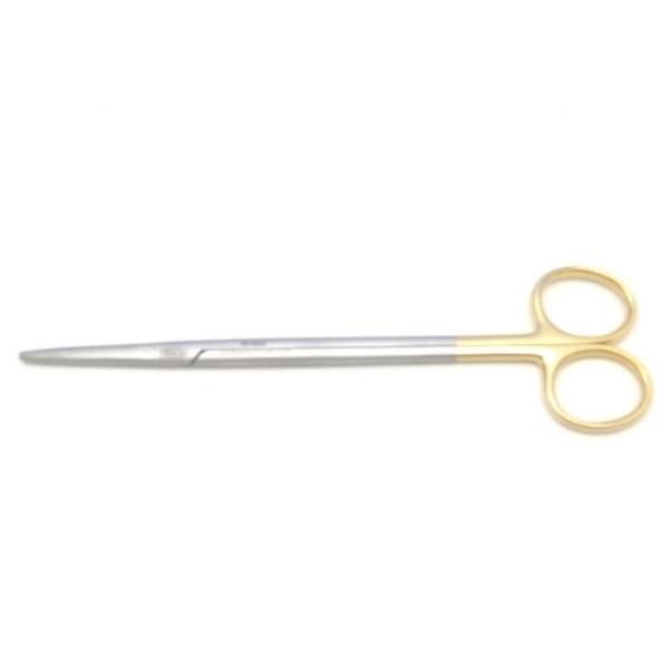 【繊細な組織の剥離操作や組織の切断に】 メッツェンバウム剪刀（TC超硬チップ付）      標準・直型または反型　18.0cm○ 刃の部分が超硬チップなので、とても長持ちします！   （Tungsten Carbideチップ）○ 主に、剥離...