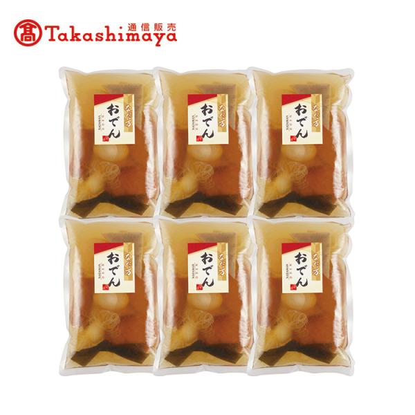 鰹節と昆布が香る、だしがたっぷり入ったおでん。冬は温めて、夏は冷やして一年中お楽しみいただけます。
