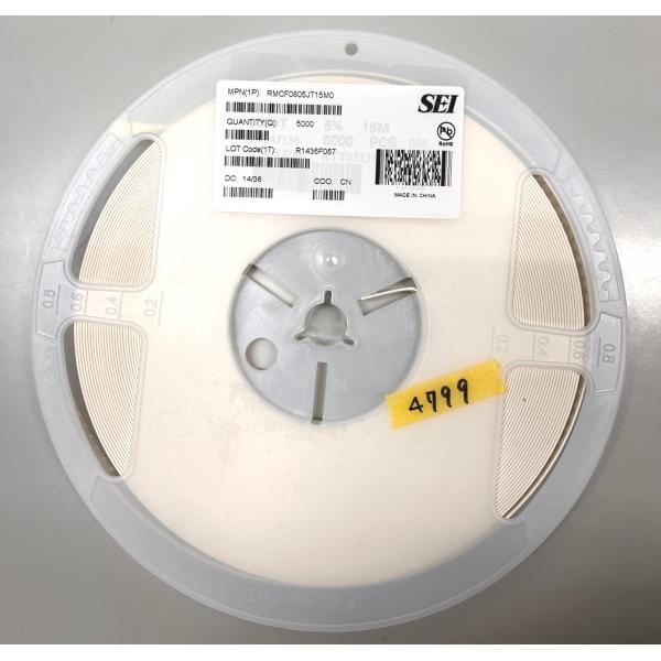 型番：RMCF0805JT15M0メーカー：SEIサイズ：2012size抵抗値：15MΩ特性：J（5％)