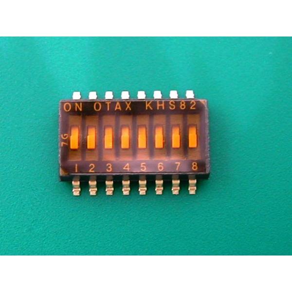 製品概要：DIPスイッチ極数：8極操作部形状：スライド実装タイプ：SMT梱包状態：エンボステーピング