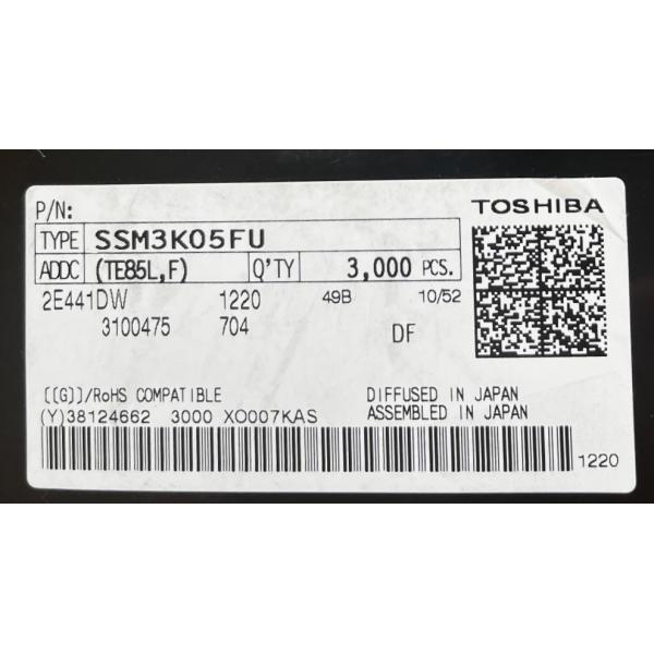 メーカー：TOSHIBAカテゴリ：MOSFETFETタイプ：Nチャンネルパッケージ：USM※RoHS対応