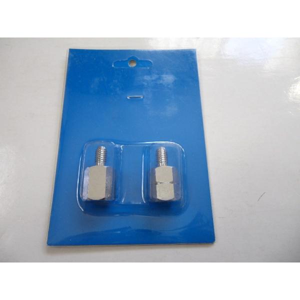 ★ミラーアダプター 8mm逆ネジ+ 正ネジ SET　【六角：メッキ仕様】