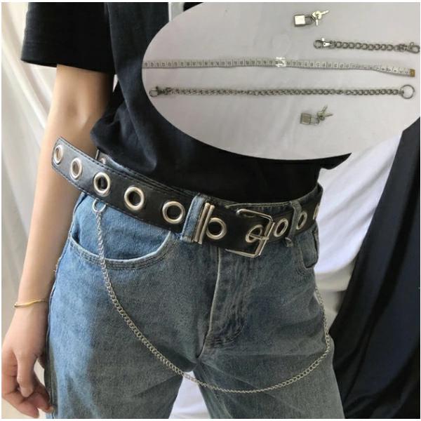 南京錠付きチェーン・ウエストチェーン・ダンス衣装のアクセサリー短タイプ：長さ約18ｃｍ長タイプ：長さ約45ｃｍ南京錠付チェーン　ウエストチェーン　ステンレスチェーン　ダンス衣装　ダンスアクセサリー　ロングメタルキーリング　ダンス衣装用　キー...