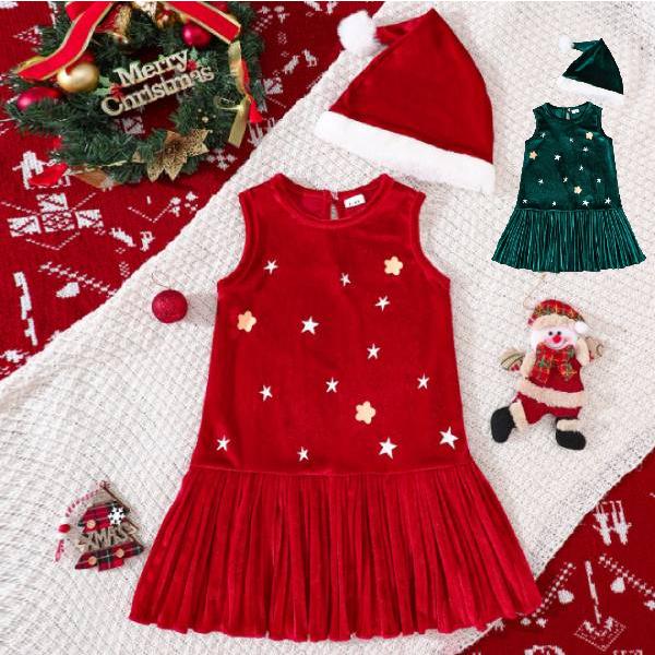 お取り寄せ商品【帽子+ワンピース】ベビー きぐるみ 　ドレス　ふわふわ　もこもこ　 キッズ  ハロウイン変身 幼稚園 パーティー　発表会　お遊戯クリスマスイブ トナカイ鹿 冬 雪だるま サンタクロース クリスマスツリー リース ろうそく 鈴...