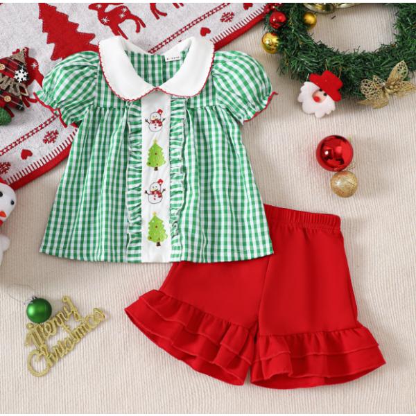お取り寄せ商品【トップス+スカート】ベビー きぐるみ パジャマ キッズ ロンパース 女の子 防寒 部屋着 クリスマス　サンダー衣装 幼稚園 パーティークリスマスイブ トナカイ鹿 冬 雪だるま サンタクロース クリスマスツリー リース ろうそ...