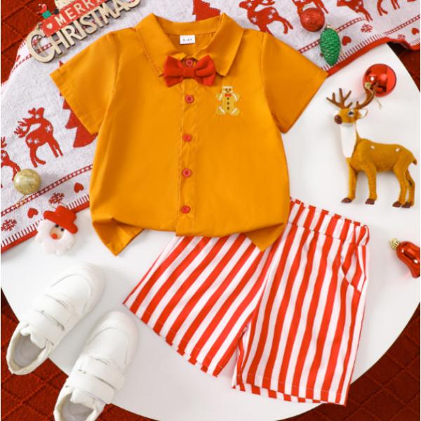 お取り寄せ商品【半袖シャツ+半ズボン】ベビー きぐるみ パジャマ キッズ ロンパース 女の子 防寒 部屋着 クリスマス　サンダー衣装 幼稚園 パーティークリスマスイブ トナカイ鹿 冬 雪だるま サンタクロース クリスマスツリー リース ろう...