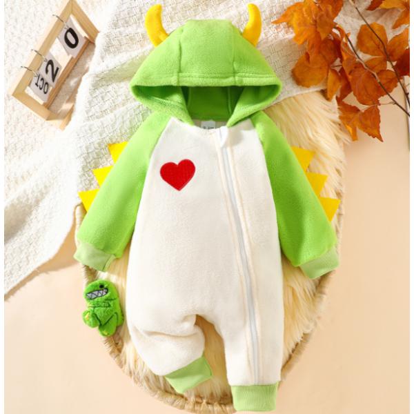 お取り寄せ商品【フード付きロンパース】ベビー きぐるみ パジャマ キッズ ロンパース 男の子 女の子 防寒 部屋着 ハロウイン変身 幼稚園 パーティーふわふわ　もこもこ　暖かいハロウィン時期に、赤ちゃんの仮装用サロペットです♪この一枚があれ...