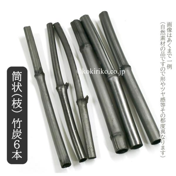 ＜商品内容＞ 長さ約28〜30cmの筒状竹炭×６本◎　扱いやすい短めサイズの筒状竹炭です＝＝＝＝＝＝＝＝＝＝＝＝＝＝＝＝＝＝＝＝＝＝＝＝【サイズ】 ・太め(太さ2.0~2.5cm程度)×３本　　　　　 ・細め(太さ1.5~2.0cm程度)×...
