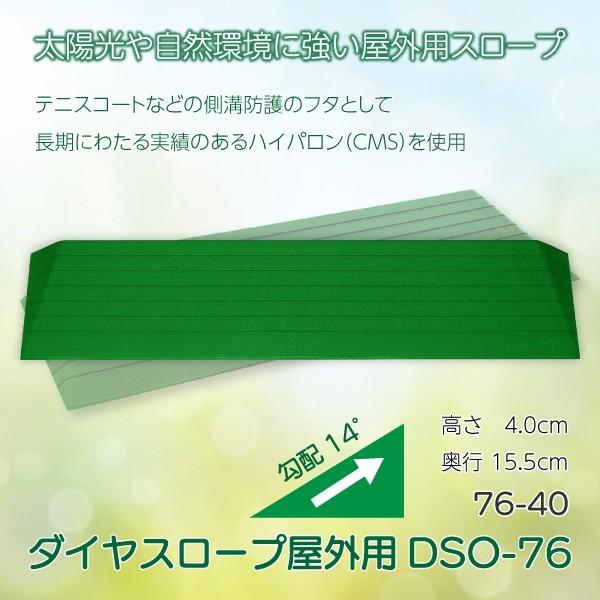 屋外用ダイヤスロープは、太陽光や外部環境に強い原料ハイパロン（CSM）を使用していますので、戸建住宅・マンションなどの出入口付近、直射日光や雨風にさらされる屋外や、サンルーム・濡縁など日光の射し込む屋内でもご利用ください。〇太陽光や自然環境...