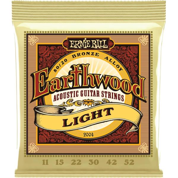 Ernie Ball Earthwood 80/20ブロンズ・アコースティックギター弦は、六角形の真鍮メッキ鋼芯線に80%の銅線と20%の亜鉛線を巻き付けたものです。このアコースティック・ギター弦は、心地よい倍音のある、明るくバランスの取れ...