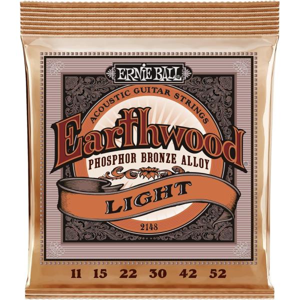 Ernie Ball Earthwood Phosphor Bronze アコースティックギター弦は、真鍮メッキされた六角形のスチール芯線に、銅92％、スズ7.7％、リン0.5％のワイヤーを巻きつけて作られています。フォスファーブロンズは、...