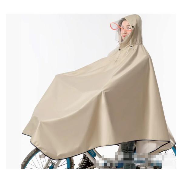 雨の日に自転車に、バイクに気楽に使えるレインポンチョです。突然の雨でも安心！さっと着れる！さっと脱げる！携帯にも便利！透明な大きめのつばを採用し雨にぬれにくく視界を遮らないので自転車も安心安全に運転できます。フードは調節紐とストッパーで、し...