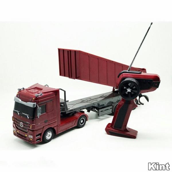 サイズ：48×8×12.5 cm周波数：27 MHz / 40 MHz機能：左折、右折、前方、後方、コンテナ、ライト、音声パッケージ内容：マニュアル、トラック、リモコン